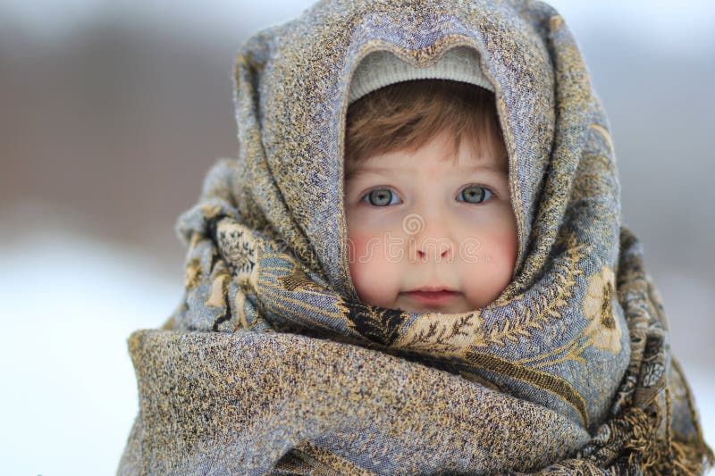 The Girl is Wrapped Up in a Scarf Stock Photo - Image of single, winter ...