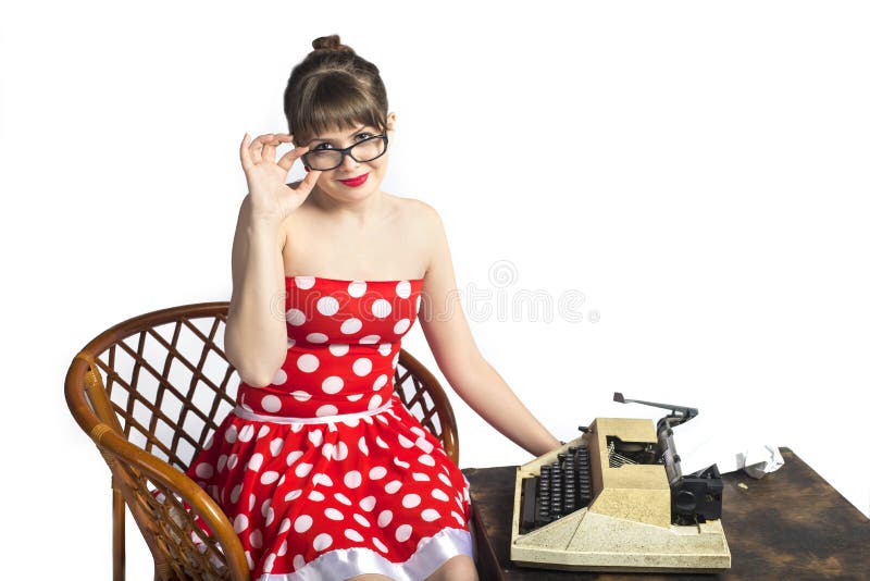 Girl writer stock image. Image of woman, obsolete, writer - 38178363