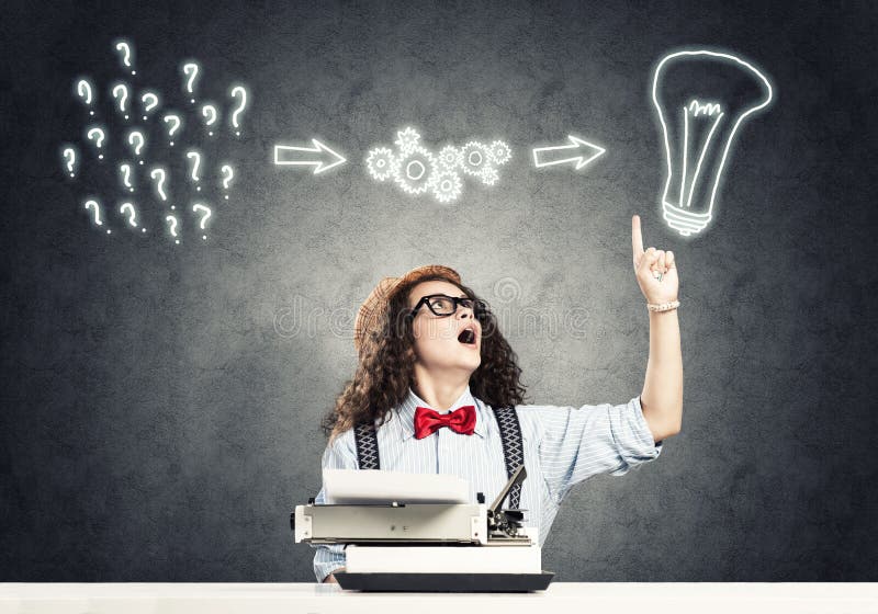 Girl writer stock photo. Image of female, journalist - 46662484