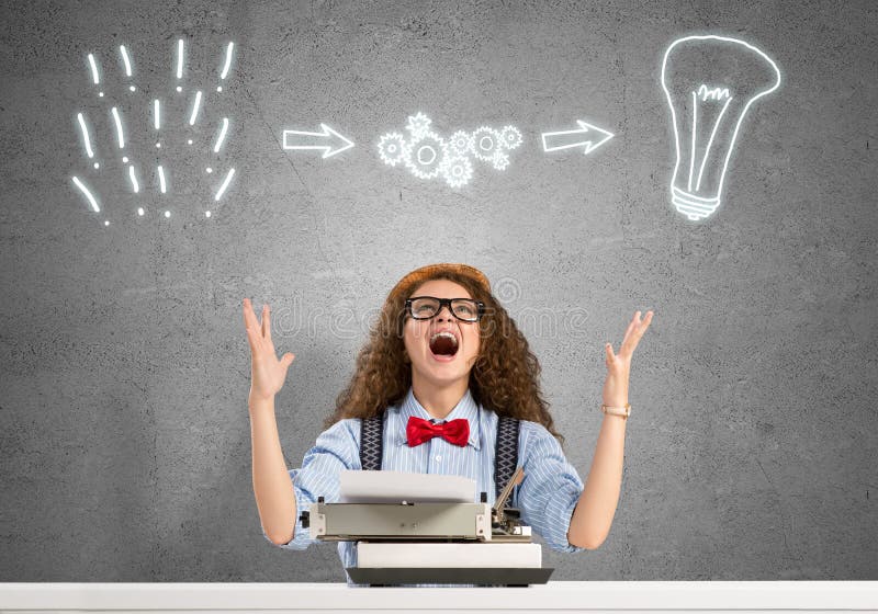 Girl writer stock photo. Image of novel, inspiration - 46662526