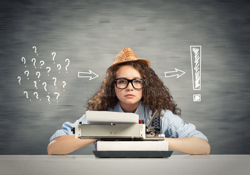 Girl writer stock photo. Image of sitting, emotion, hair - 46576772