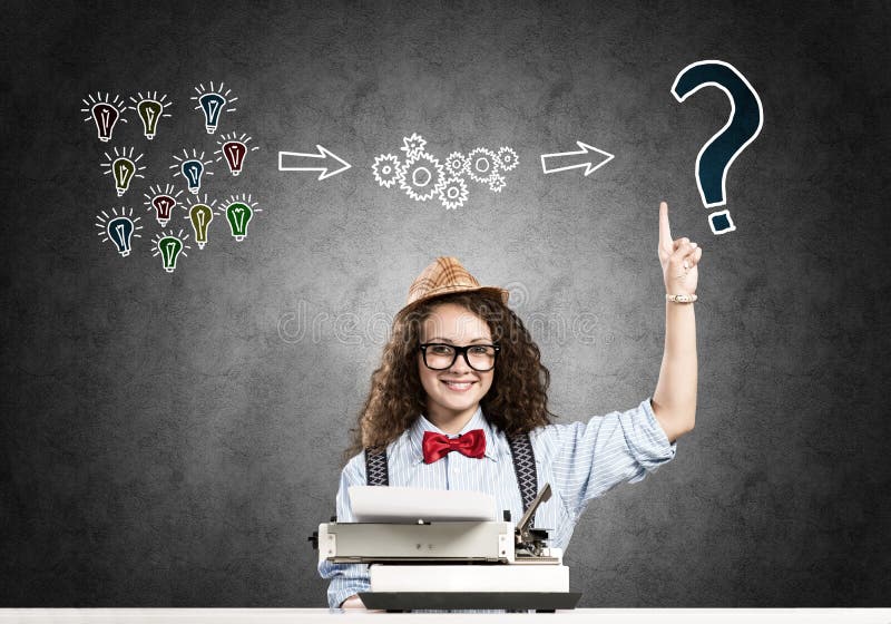 Girl writer stock photo. Image of document, emotional - 46594884