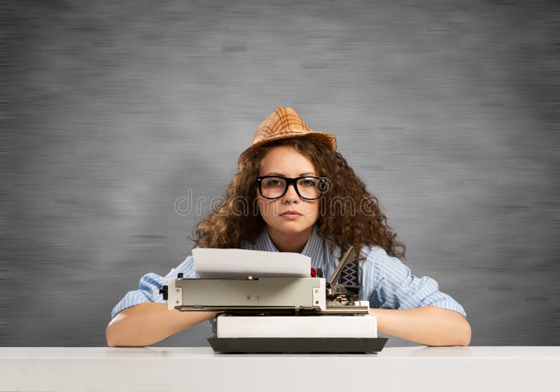 Girl writer stock photo. Image of emotion, novelist, author - 46662538
