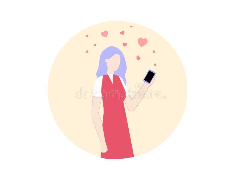 Girl Writes Message To Guy, Vector Chart Stock Vector - Illustration of ...