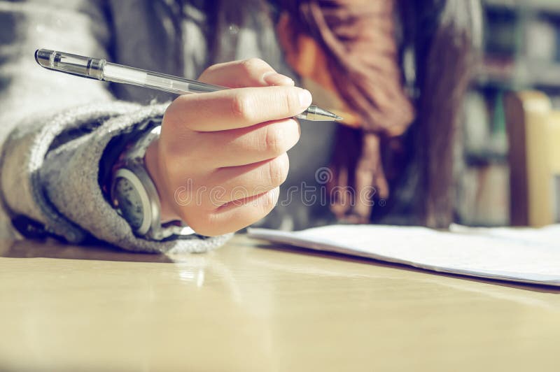 Girl Writing stock image. Image of retro, worker, business - 57292919