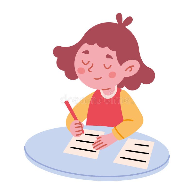 Girl Writing Stock Illustrations – 16,230 Girl Writing Stock ...