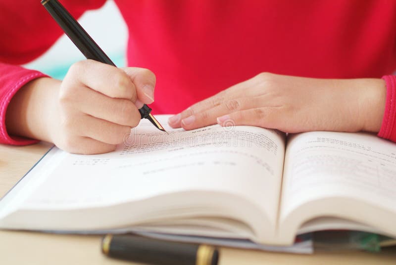 Girl writing for study stock image. Image of learning - 54494079