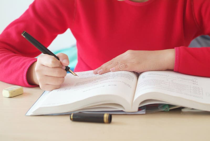 Girl writing for study stock photo. Image of communications - 54494100