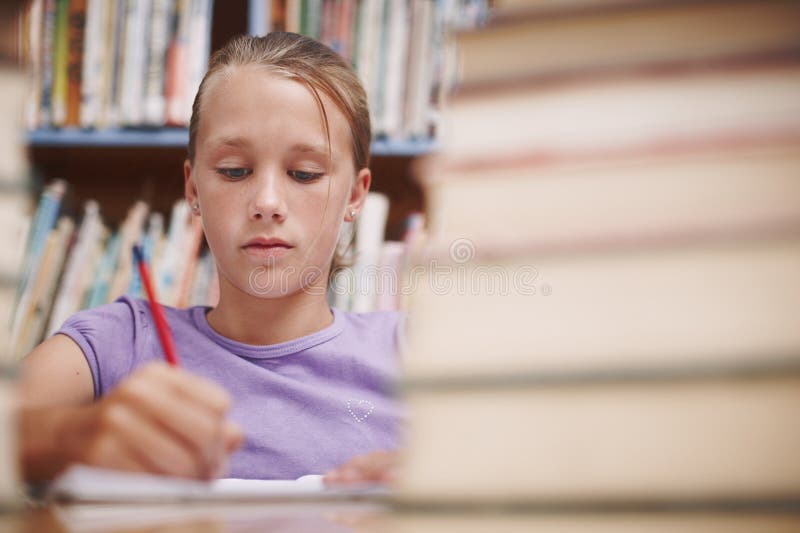 Girl, Writing and Thinking in Library for Education, Knowledge and ...