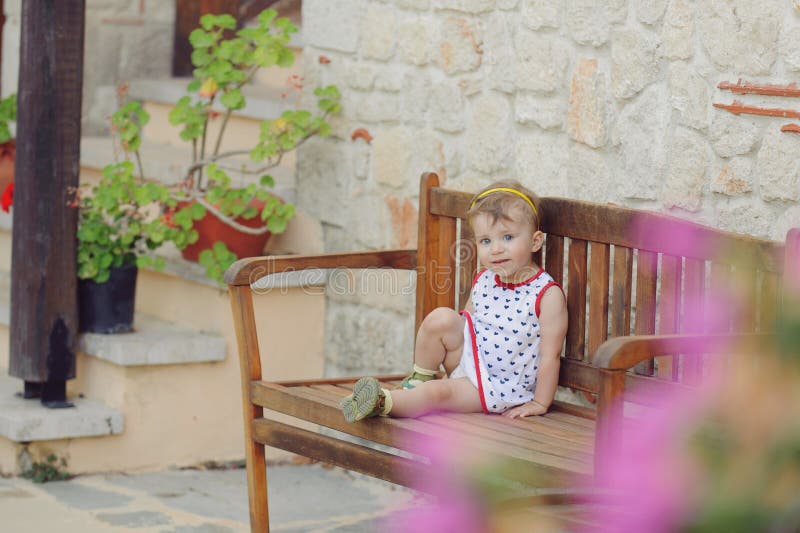 Girl in Yard stock photo. Image of innocence, cute, nature - 42783134