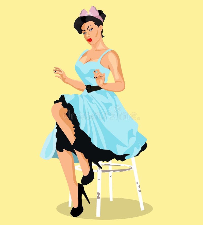 Pin Up Sitting Chair Stock Illustrations – 31 Pin Up Sitting Chair ...
