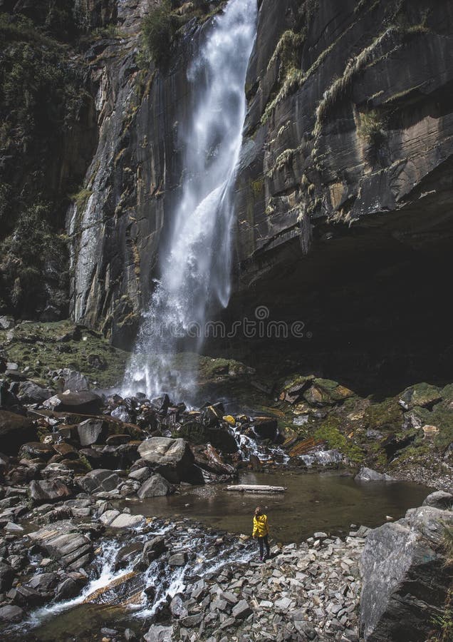 Jogini Waterfall and Stone Mountains Near the Vashisht Village Stock ... Jogini Waterfall and Stone Mountains Near the Vashisht Village Stock ...