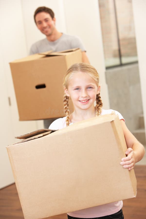 Boy with Young Man on Moving Day Stock Photo - Image of moving ...