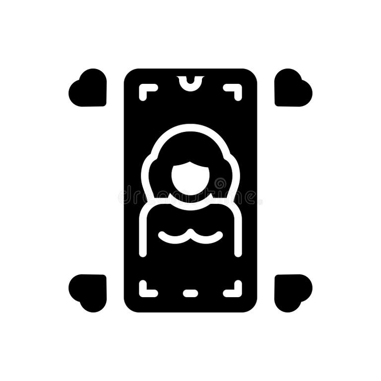Black Solid Icon for Girlfriend, Phone Call and Video Stock Vector ...