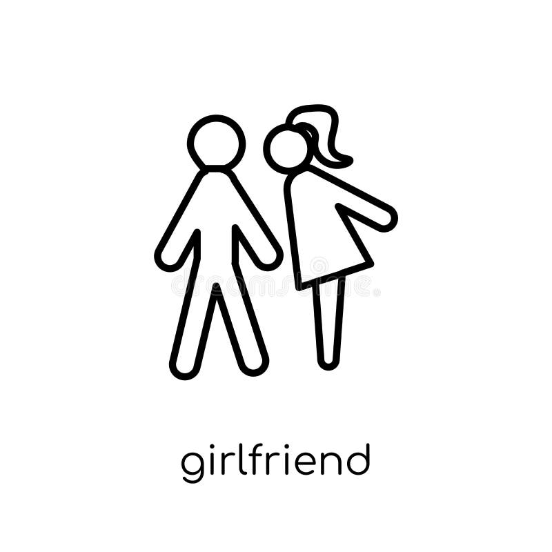 Girlfriend Icon. Trendy Modern Flat Linear Vector Girlfriend Icon on ...