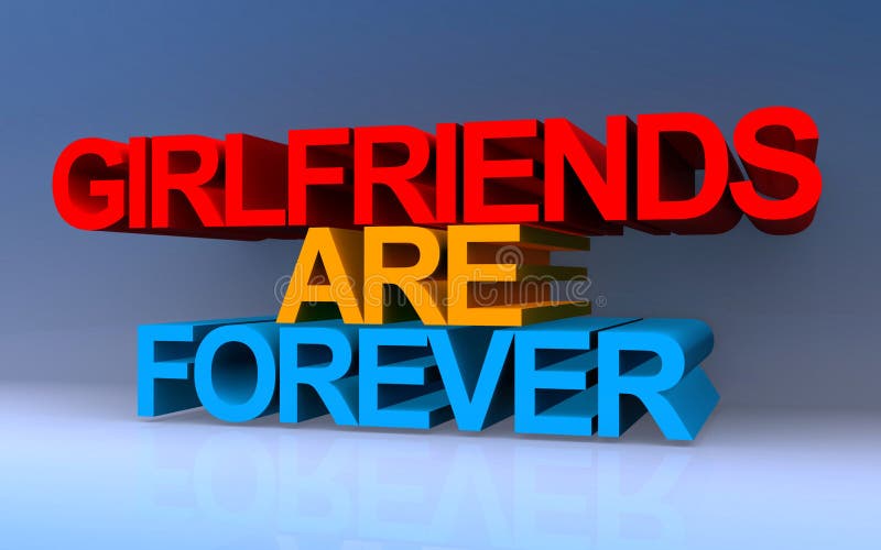 Girlfriends are Forever on Blue Stock Illustration - Illustration of ...