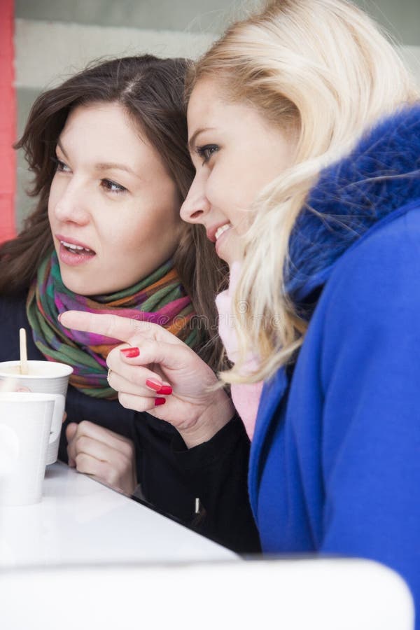 Girlfriends Gossip and Coffee Stock Photo - Image of beautiful ...