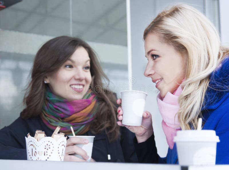 Girlfriends Gossip and Coffee Stock Image - Image of person, casual ...