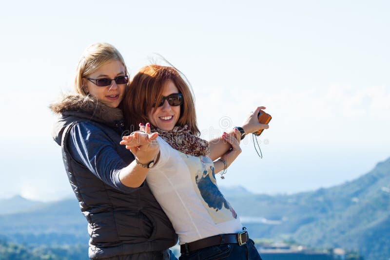 Girlfriends Having Fun Outdoors Stock Image - Image of enjoying, autumn ...