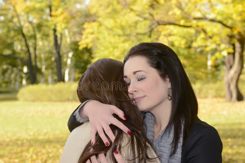 Girlfriends hugging stock image. Image of nature, beauty - 35605787