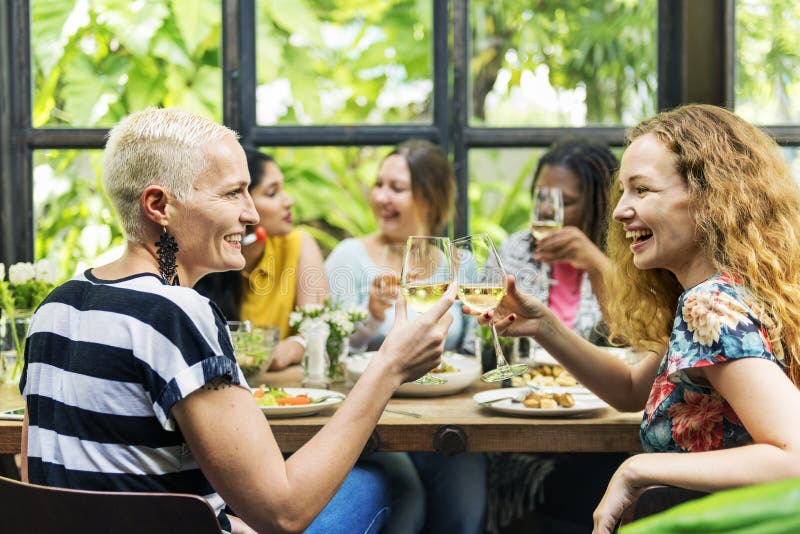 Girlfriends Meetup Hangout Dining Concept Stock Image - Image of female ...