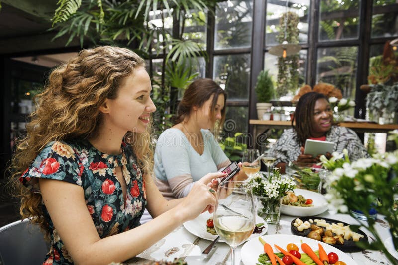Girlfriends Meetup Hangout Dining Concept Stock Photo - Image of ...