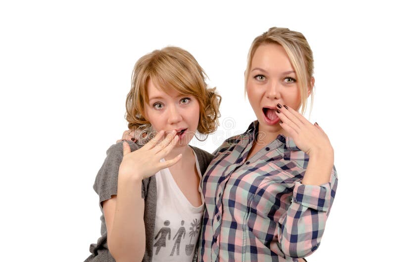 Girlfriends mocking stock photo. Image of conversation - 28389486