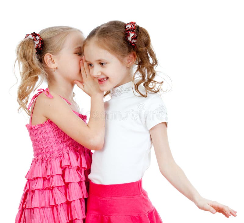 Girlfriends Sharing a Secret Isolated Stock Image - Image of playing ...