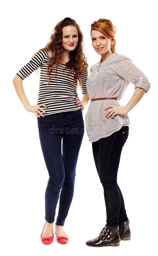 Girlfriends Standing Back To Back and Holding Hands Stock Image - Image ...