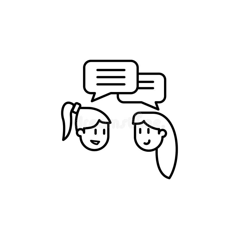 Girlfriends Talk Multi Color Style Icon. Simple Thin Line, Outline of ...
