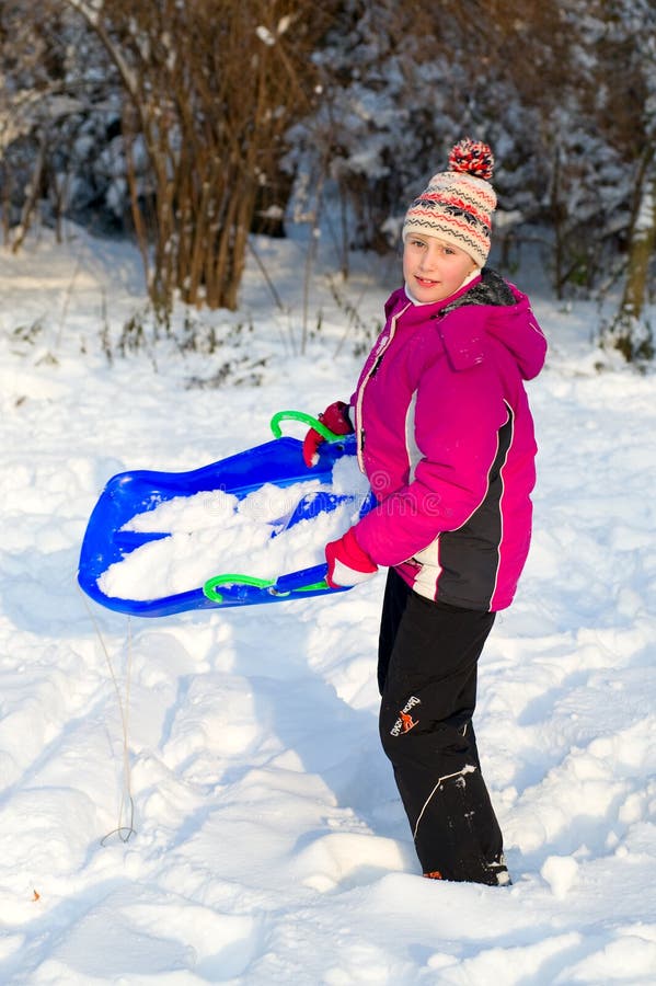 Girlie in snow stock photo. Image of snowy, girl, enjoy - 13463644
