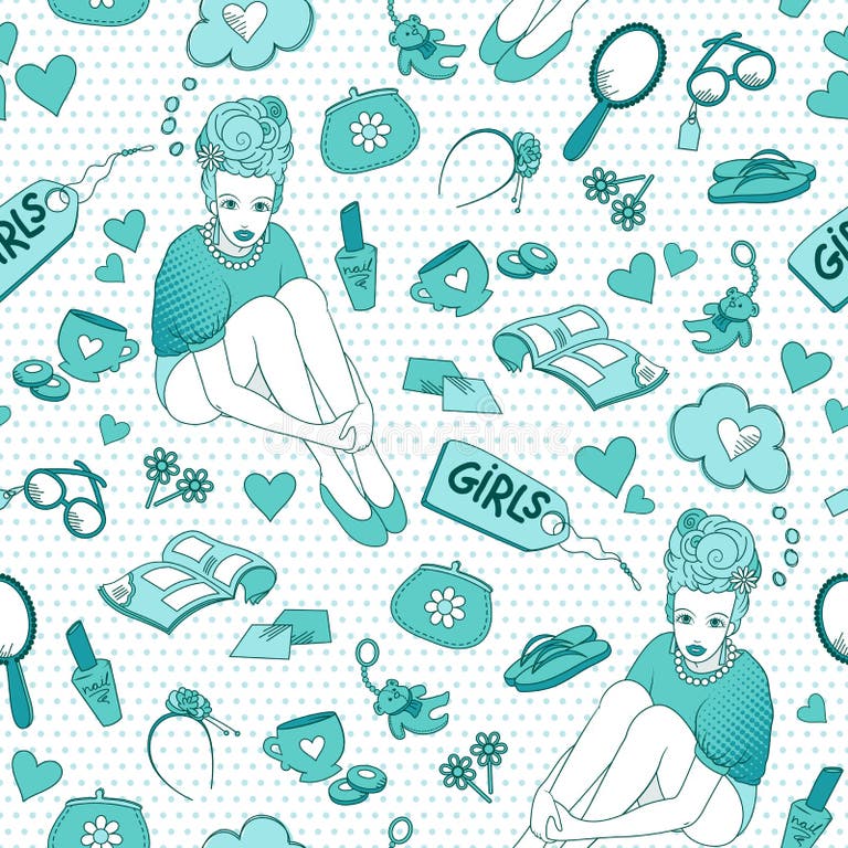 Girlish Pattern Stock Illustrations – 11,794 Girlish Pattern Stock ...