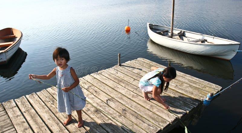 Girls stock photo. Image of sister, landscape, lake, scandinavia - 26867340