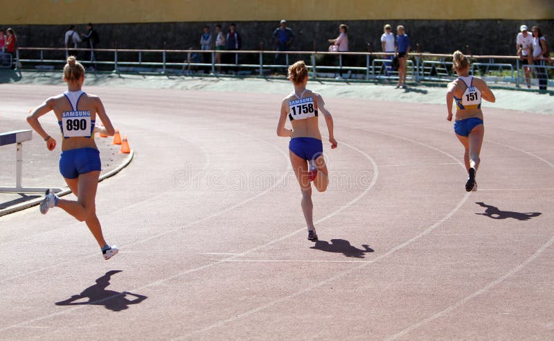 Girls on the 800 Meters Race Editorial Stock Photo - Image of athletes ...