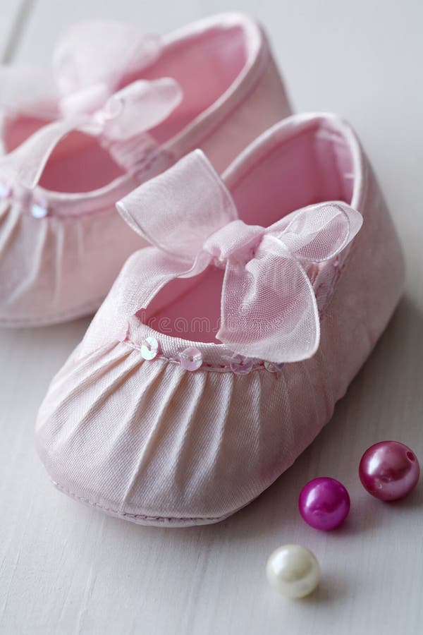 Girls baby shoes stock photo. Image of satin, cute, ribbon - 7071994