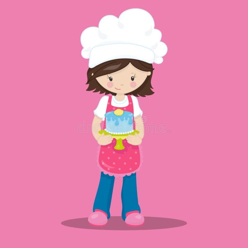 Girls baker 10 stock vector. Illustration of cartoon - 198987040