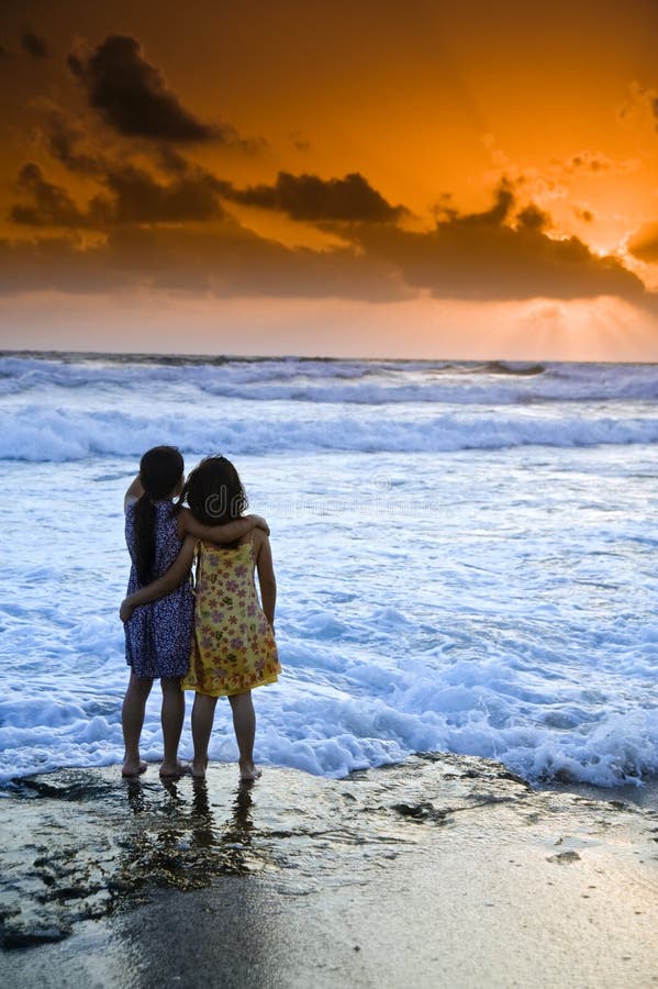 Girls Beach Sunset Picture. Image: 5414539
