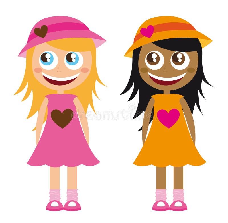 Girls cartoons stock vector. Illustration of people, face - 22053662