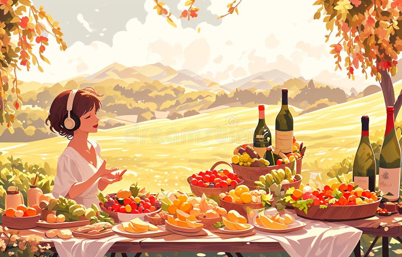 The Girls are Celebrating a Bountiful Harvest. AI Generated Stock ...