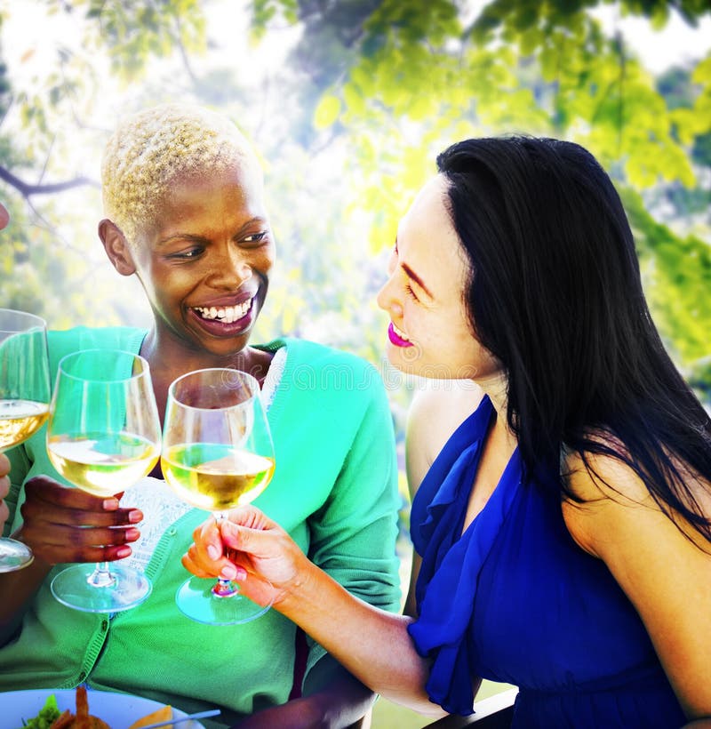 Girls Celebration Hanging Out Talking Chilling Concept Stock Photo ...