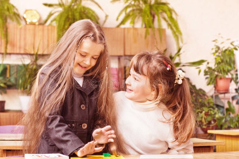 Girls on classroom stock photo. Image of lesson, school - 23393848