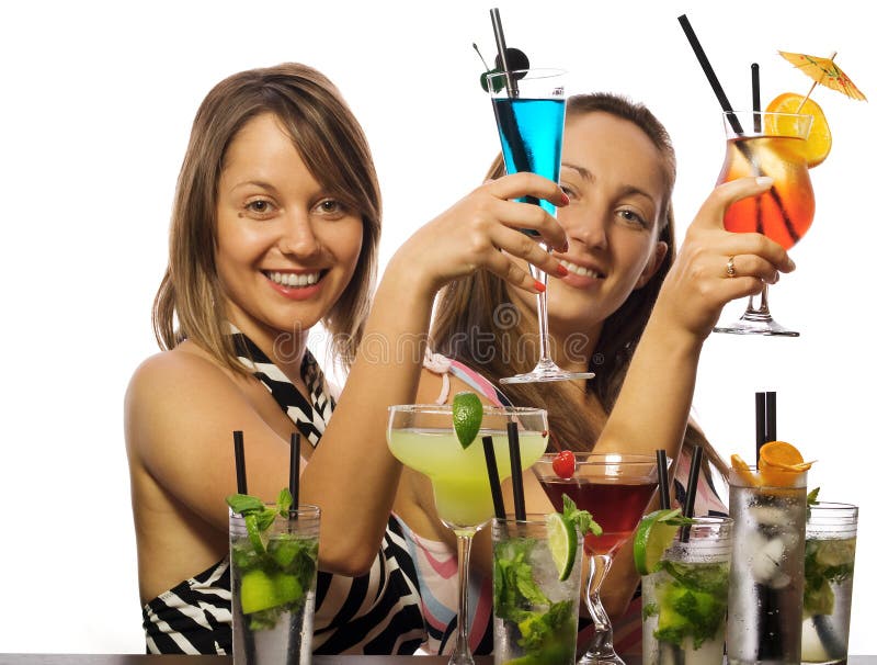Girls with cocktails stock image. Image of close, party - 48844677