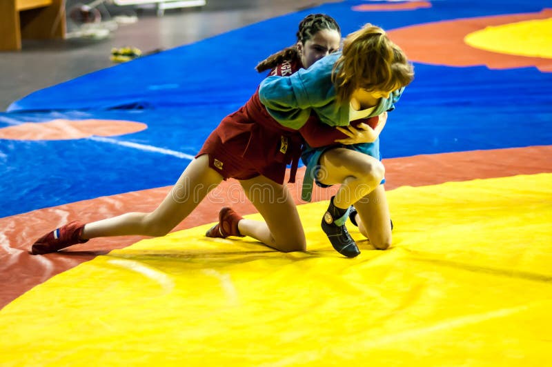 Girls compete in Sambo editorial photography. Image of olympic - 50363132