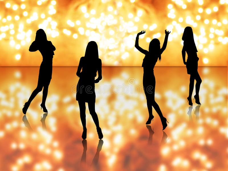 Girls dancing stock illustration. Illustration of luxury - 2074622