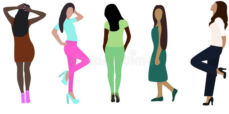 Girls in different poses stock vector. Illustration of lifestyle ...