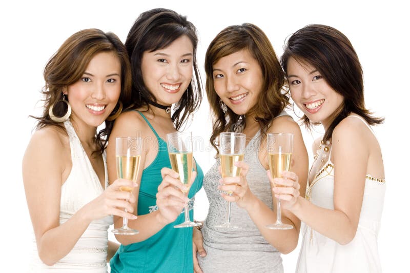 Girls Drinking Champagne stock photo. Image of people - 1108974