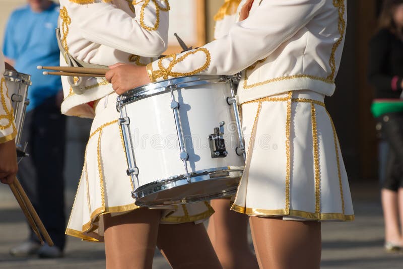 Girls with drums stock image. Image of concert, equipment - 6254891