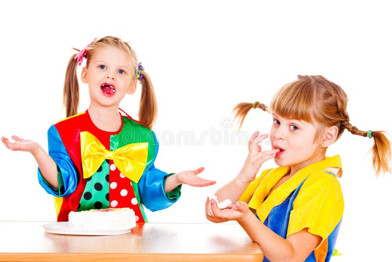 Girls eating cake stock image. Image of lovely, friends - 21952769