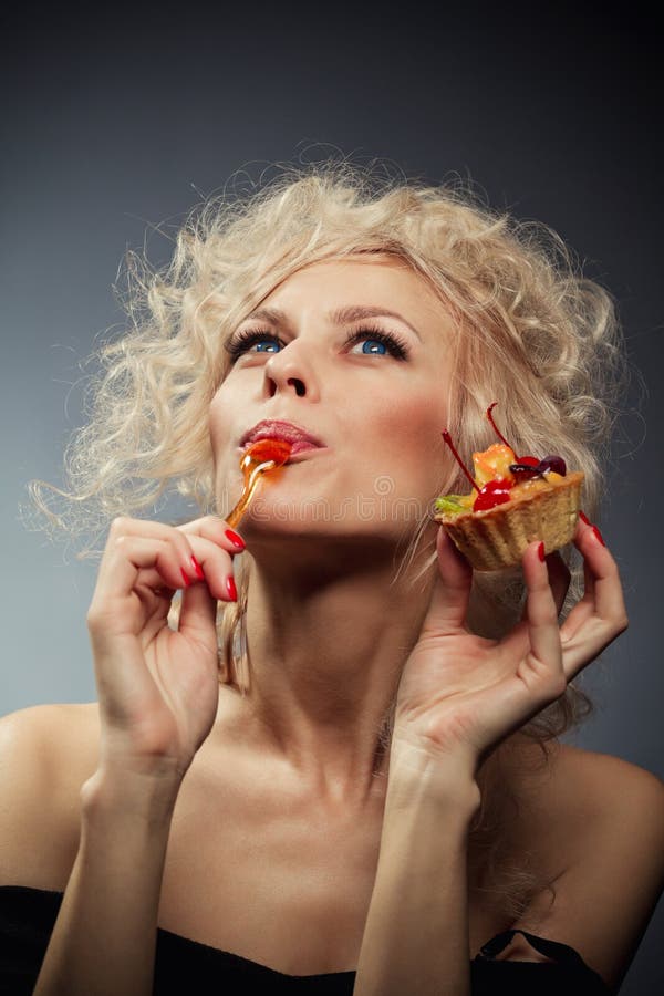 Girls eating cake stock image. Image of brown, face, dessert - 29293327