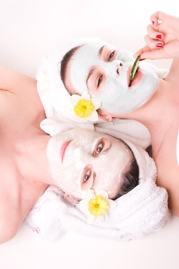 Girls with face masks on stock photo. Image of retreat - 14240696